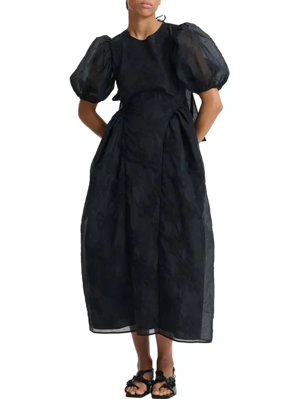 Cecilie Bahnsen Ulani Papillon Matelassé Dress - Black