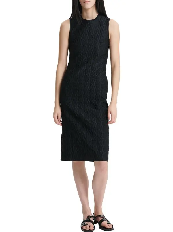 Cecilie Bahnsen Devin Begonia Jacquard Sleeveless Midi Dress - Black