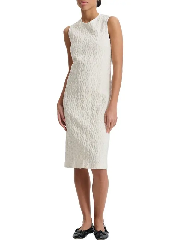 Cecilie Bahnsen Devin Begonia Jacquard Sleeveless Midi Dress - White