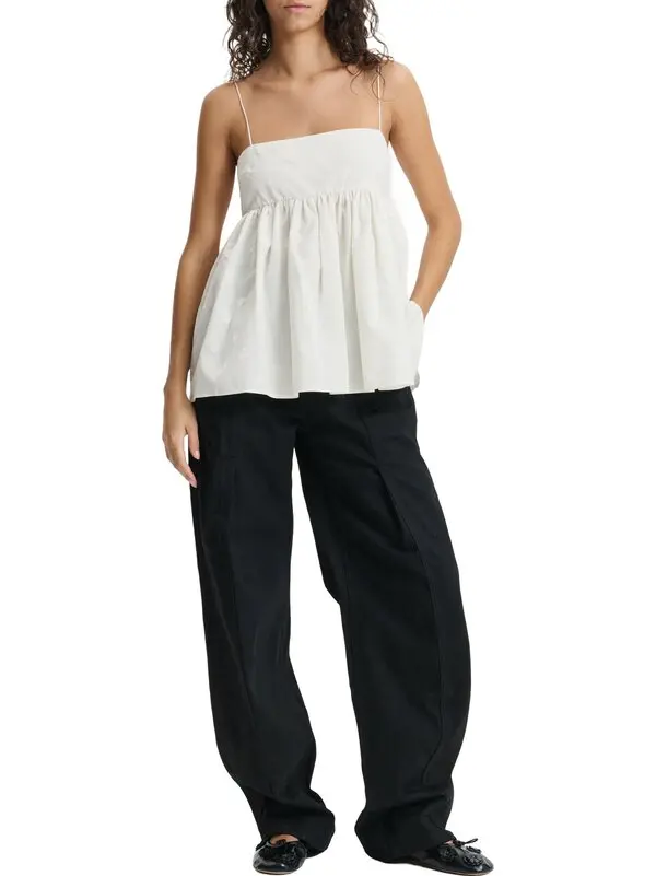 Cecilie Bahnsen Ditsy Bellis Jacquard Babydoll Top - White