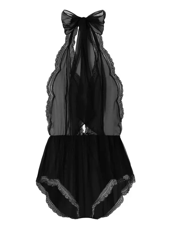Dolce & Gabbana Chiffon And Lace Bodysuit - Black