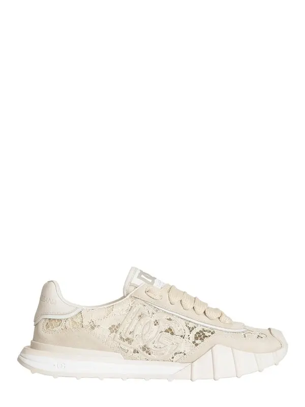 Dolce & Gabbana Lace And Split Calfskin Dg Athletic Sneakers - Multicolor