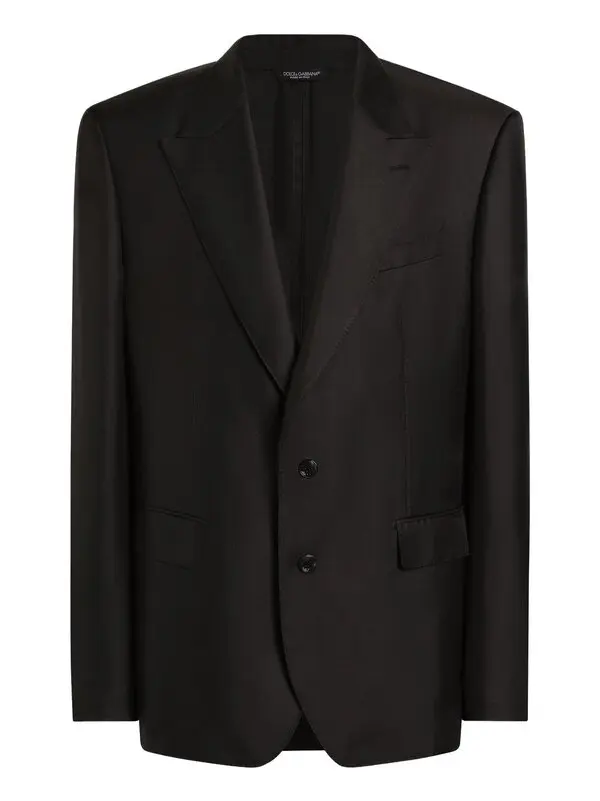 Dolce & Gabbana Sicilia Light Single-breasted Silk Twill Jacket - Black