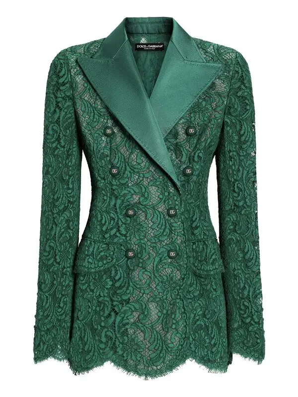 Dolce & Gabbana Double-breasted Lace Jacket - Green