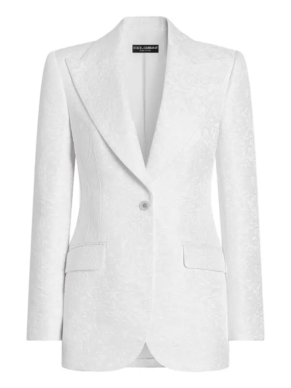 Dolce & Gabbana Brocade Single-breasted Jacket - White