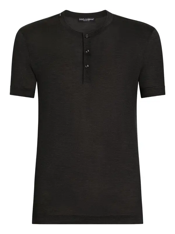 Dolce & Gabbana Silk Serafino T-shirt - Grey