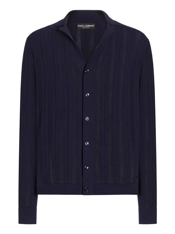 Dolce & Gabbana Openwork Cotton Cardigan - Blue