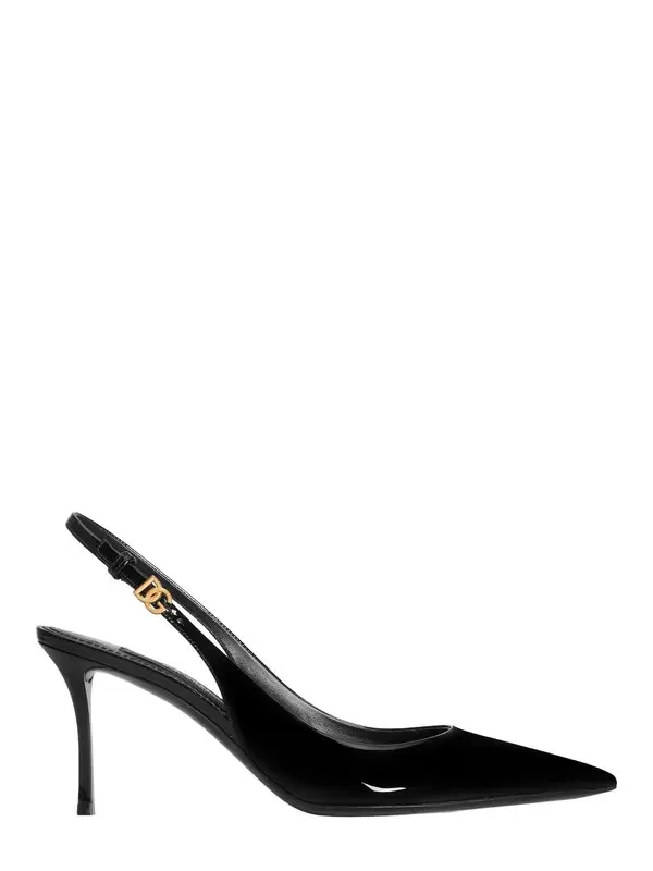 Dolce & Gabbana Patent Leather Slingback Heels - Black