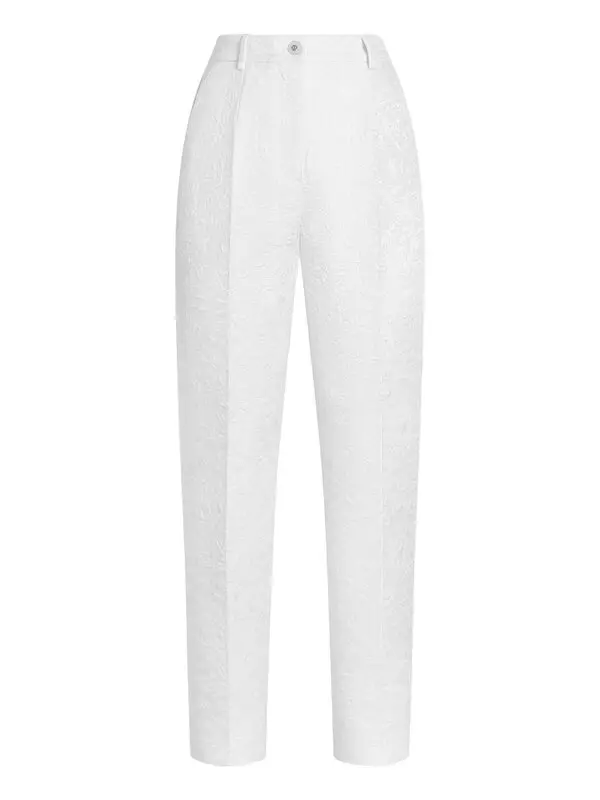 Dolce & Gabbana Brocade Tailored Trousers - White