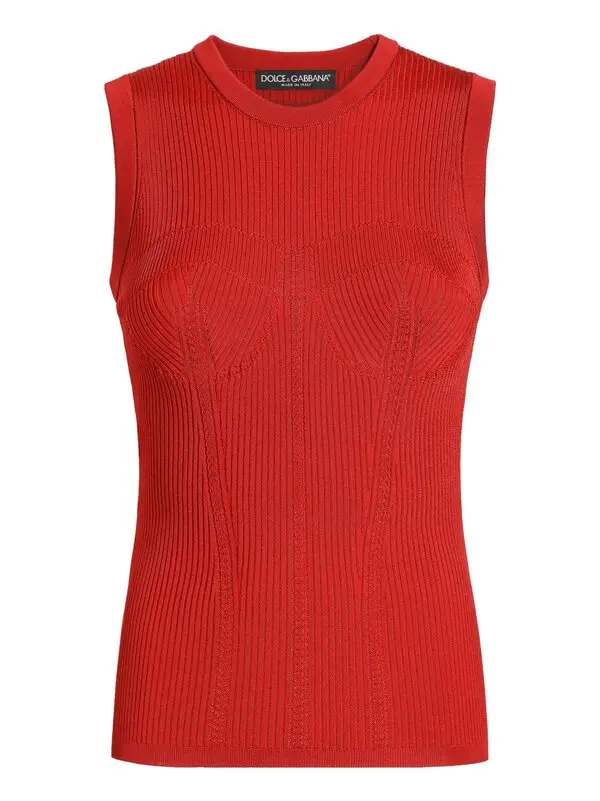 Dolce & Gabbana Knit Tank Top - Red
