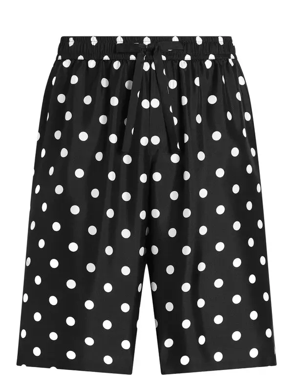 Dolce & Gabbana Polka Dot-print Silk Twill Bermuda Shorts - Multicolor