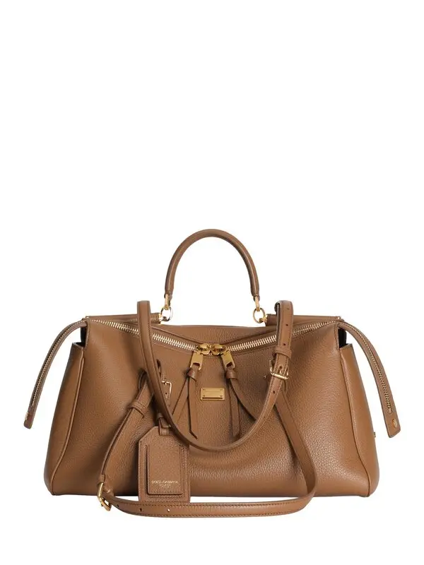 Dolce & Gabbana Medium Vittoria Handbag In Calfskin - Brown