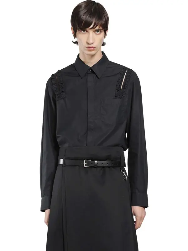 Simone Rocha Ruffle Slash Shirt - Black