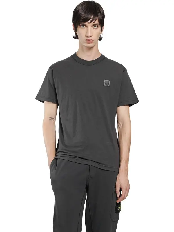 Stone Island 2100026 Cotton Jersey 'fissato' Effect T-shirt - Black