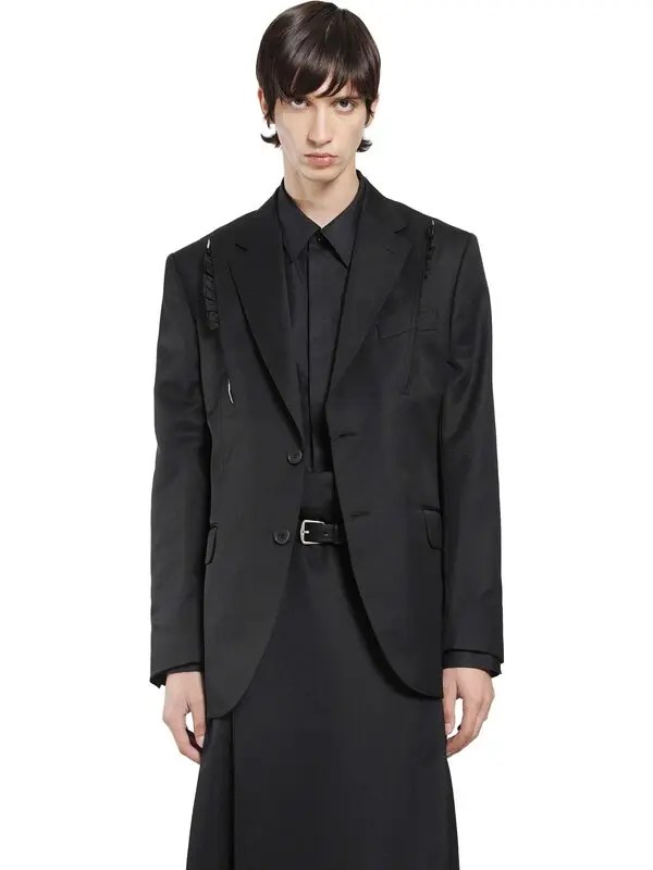Simone Rocha Structured Slash Blazer With Daisy - Black