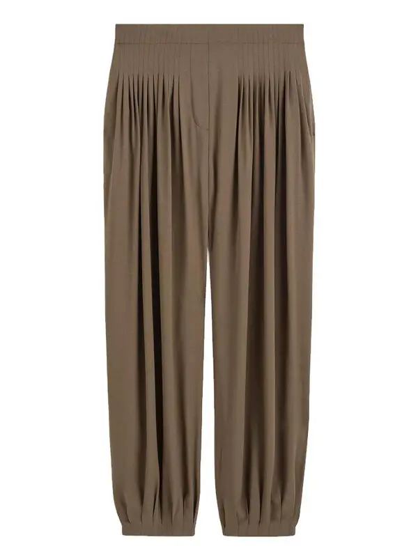 Cos Pleated Crepe Balloon Pants - Beige