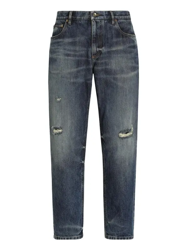 Dolce & Gabbana Distressed Denim Trousers - Multicolor