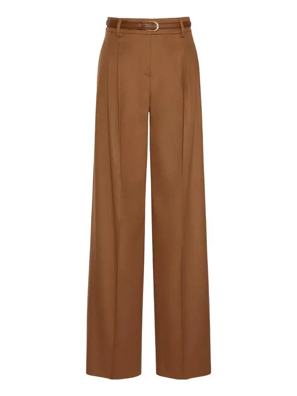 Max Mara Wool Wide-leg Trousers - Chestnut