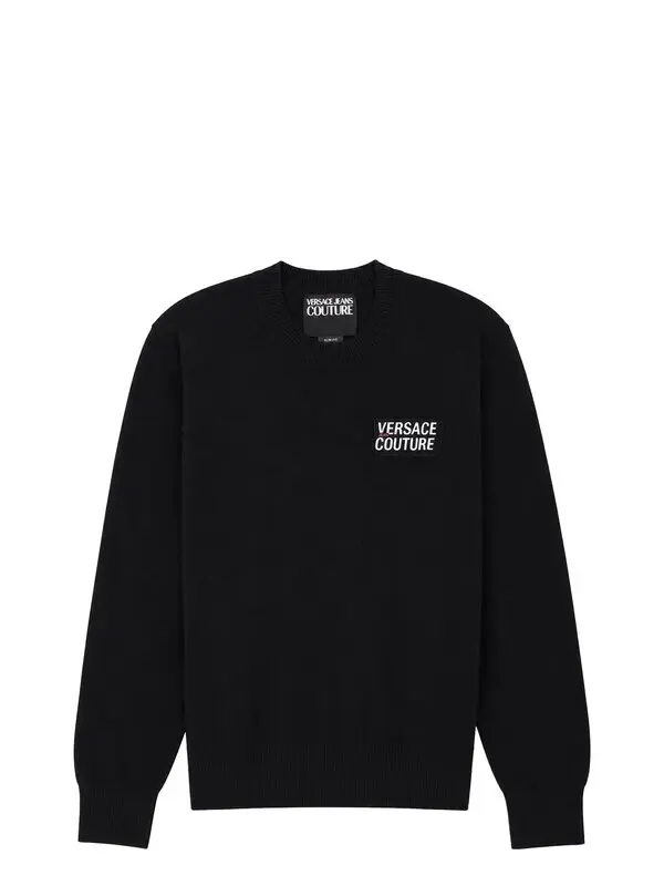 Versace Maglia Con Patch Logo - Black
