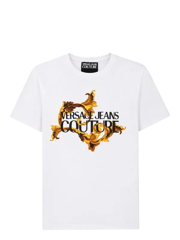 Versace T-shirt Con Logo Baroque - White
