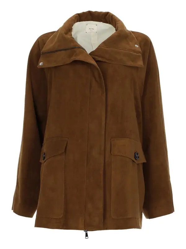 ALYSI Suede Giaccone - Brown