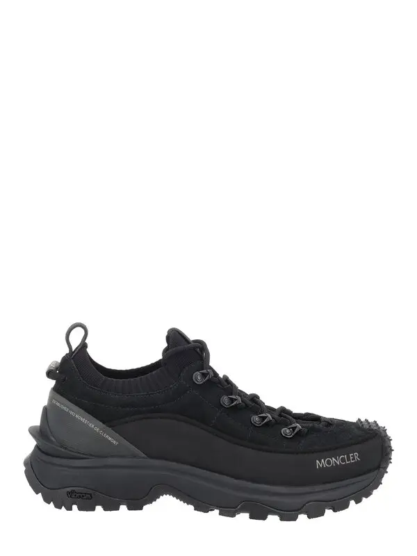 Moncler Trailgrip Lite3 Sneakers In Nabuk And Suede - Black
