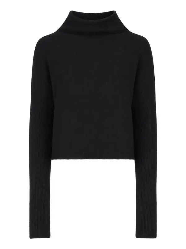 Rick Owens Maglia Ls Crater Knit Top - Black