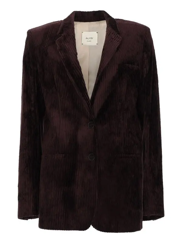 ALYSI Giacca Corduroy Monopetto - Bordeaux