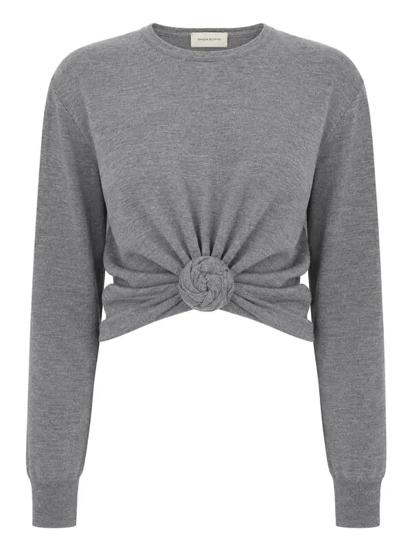 Magda Butrym Knit Top With Knot Detailing - Grey