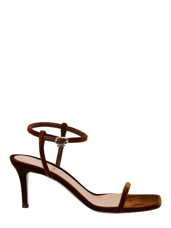 GIANVITO ROSSI Mayfair" Velvet Sandals - Brown
