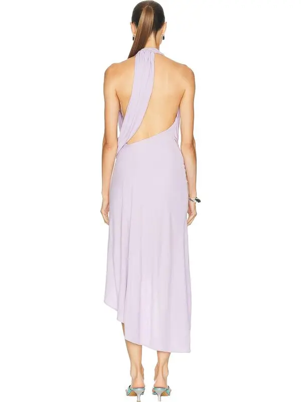 Christopher Esber Spire Cascade Midi Dress - Lilac