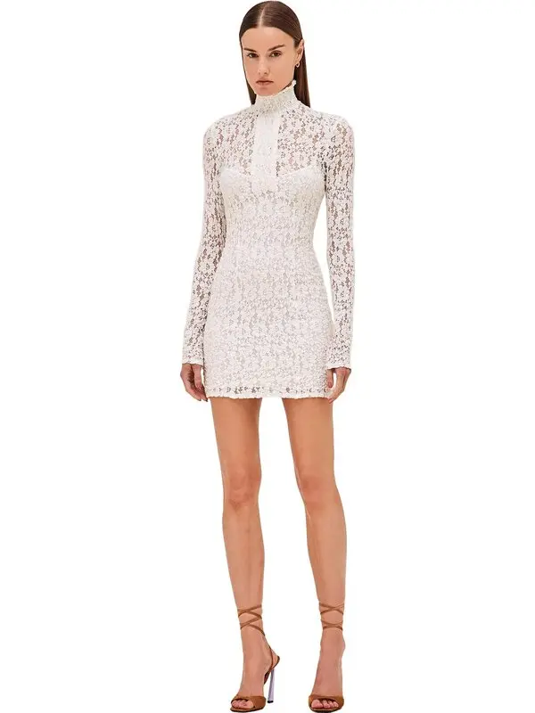 Alexis Delia Lace Mini Dress - Blanc