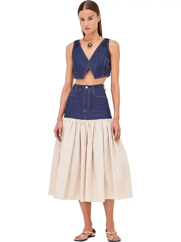 Alexis Irie Cropped Vest - Denim