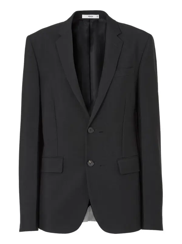 Fendi Single-breasted Blazer With Notched Lapels - Nero