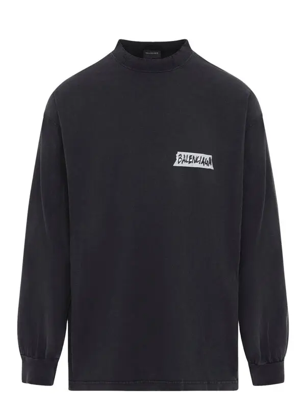 Balenciaga Large Long Sleeve T-shirt - Black