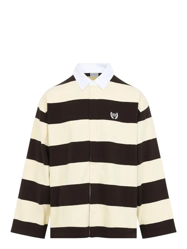 Balenciaga Hybrid Polo Shirt In 100% Cotton - Brown