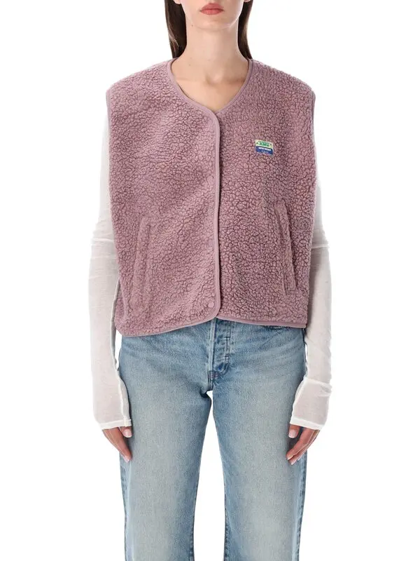 American Vintage Fleece Snap-front Vest - Viola