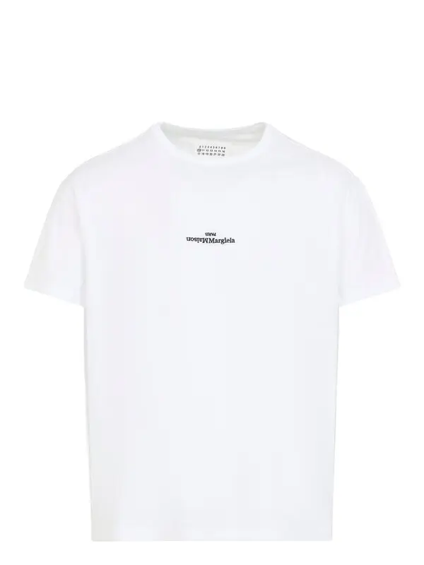 MAISON MARGIELA Reversed Logo Cotton T-shirt For - White