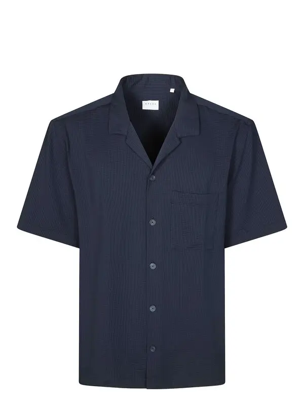 XACUS Technical Seersucker Shirt Jacket - Blu