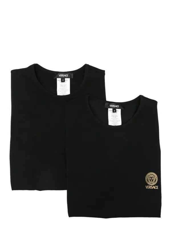 Versace Stretch Cotton Crewneck T-shirt - Nero