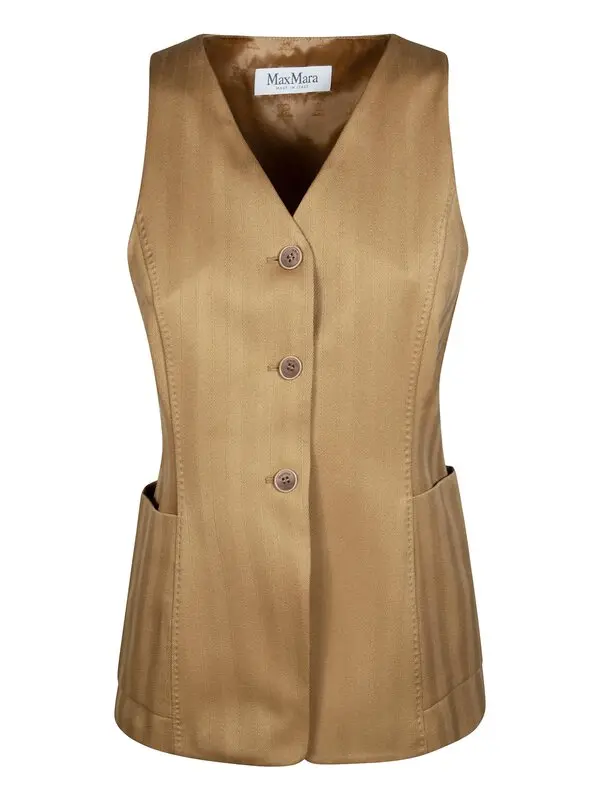 Max Mara Sleeveless Gilet - Beige