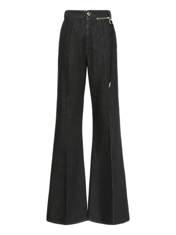 Sportmax Flared Jeans With Zip And Button Closure - Nero