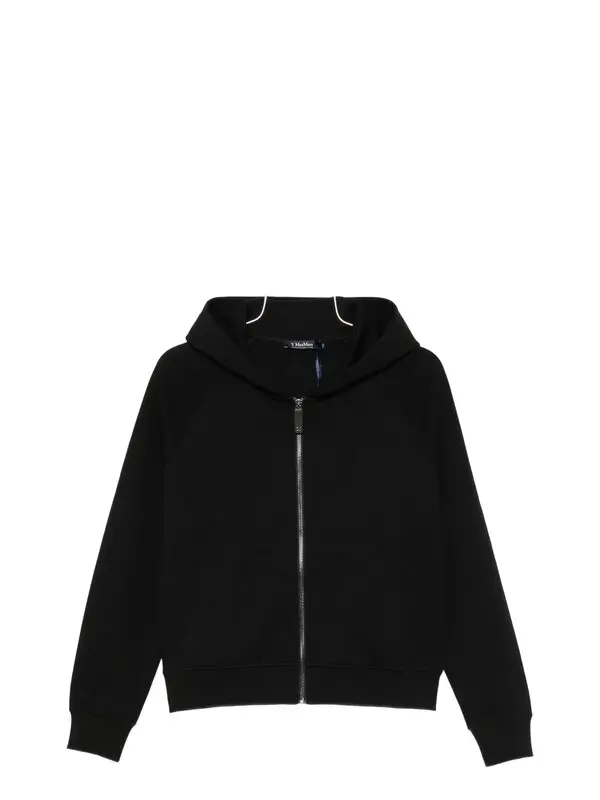Max Mara Technical Cotton Full Zip Sweatshirt - Nero