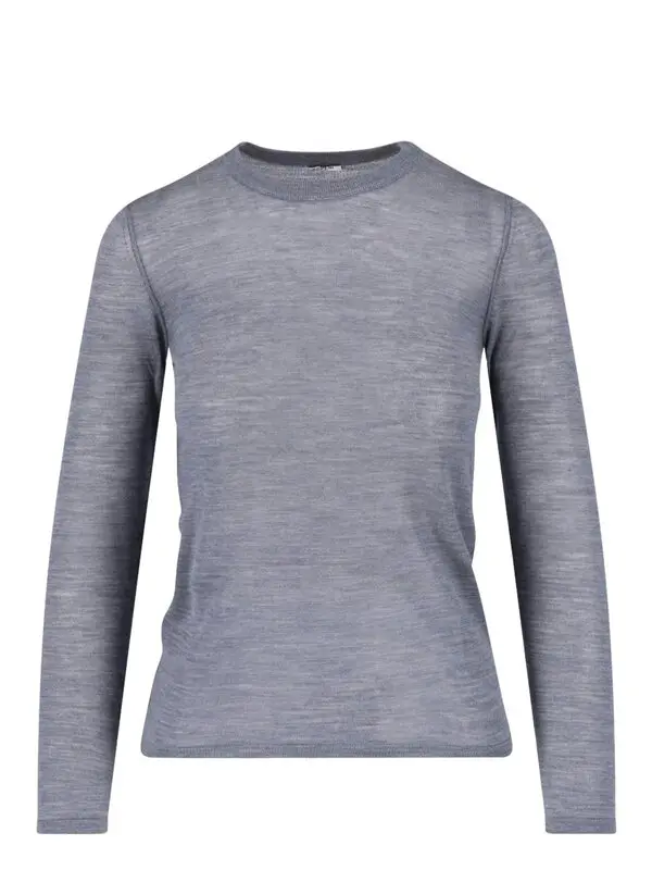 Aspesi 100% Virgin Wool Long Sleeve Sweater - Grey