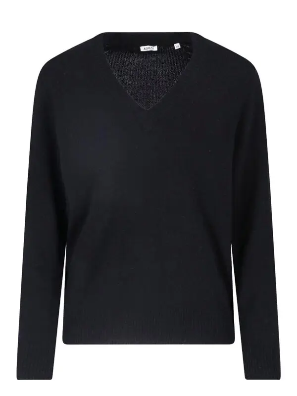 Aspesi V-neck Knit Sweater - Black