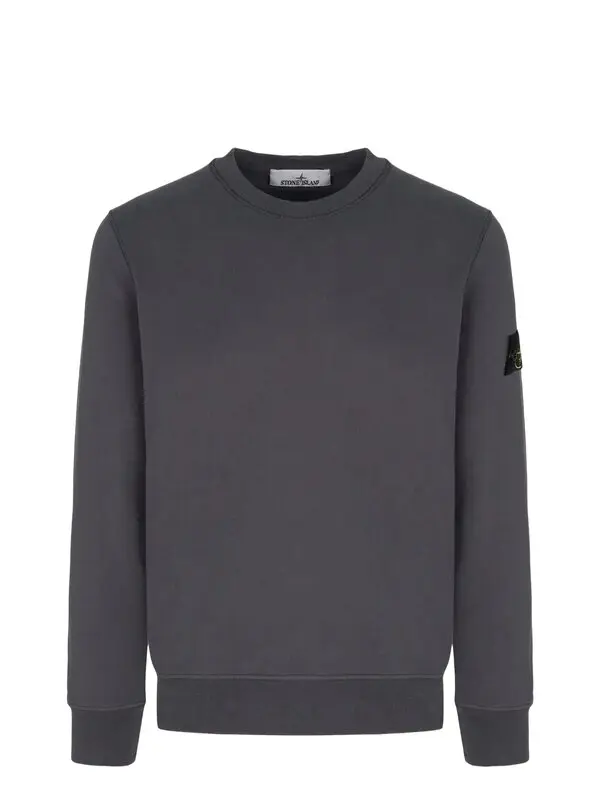 Stone Island Ribbed Neckline Sweater With Lunette Back Detail - Grigio