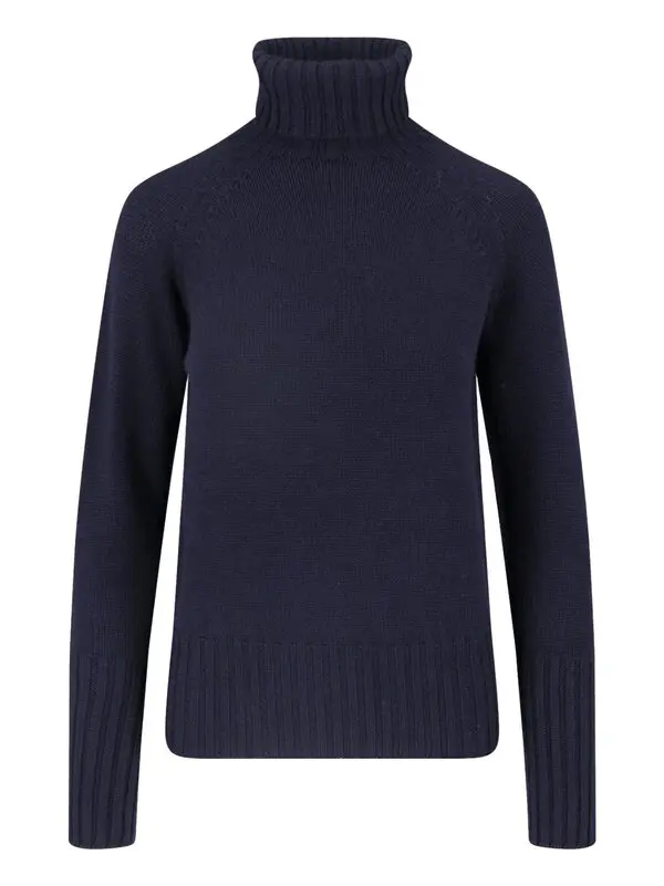 DRUMOHR Merino Wool Turtleneck Sweater - Blue