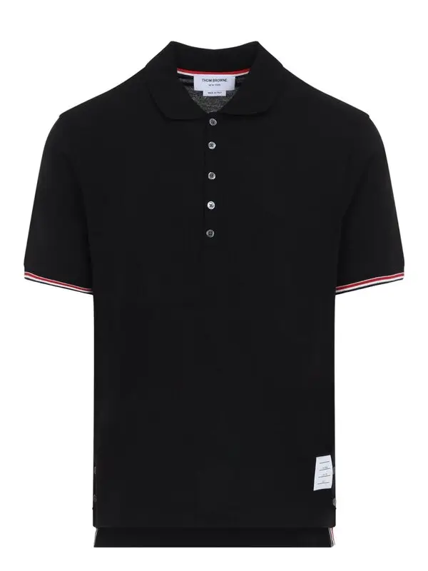 Thom Browne 100% Cotton Polo Shirt - Black