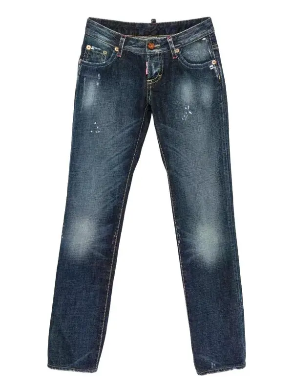 Dsquared2 Cotton Distressed Finish Jeans - Blue