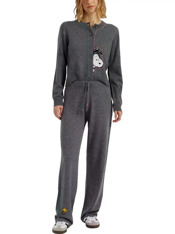 Chinti & Parker Peanuts Motif Wide-leg Track Pants - Grey